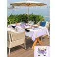 Purple Flowers Antlers Rectangle Outdoor Tablecloth with Umbrella Hole ...