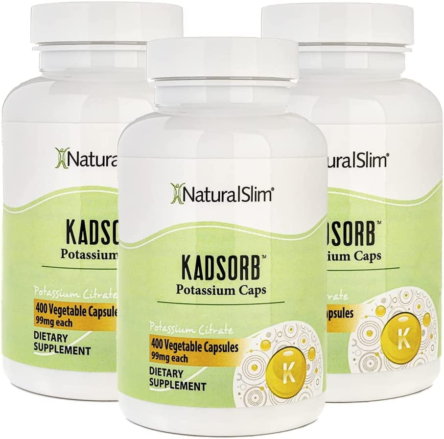 NaturalSlim Kadsorb® Potassium Citrate Capsules - 3 Pack, 400 Capsules ...