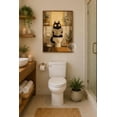 Affixzi Black Cat Reading Newspaper on Toilet Art Print, Funny Bathroom ...