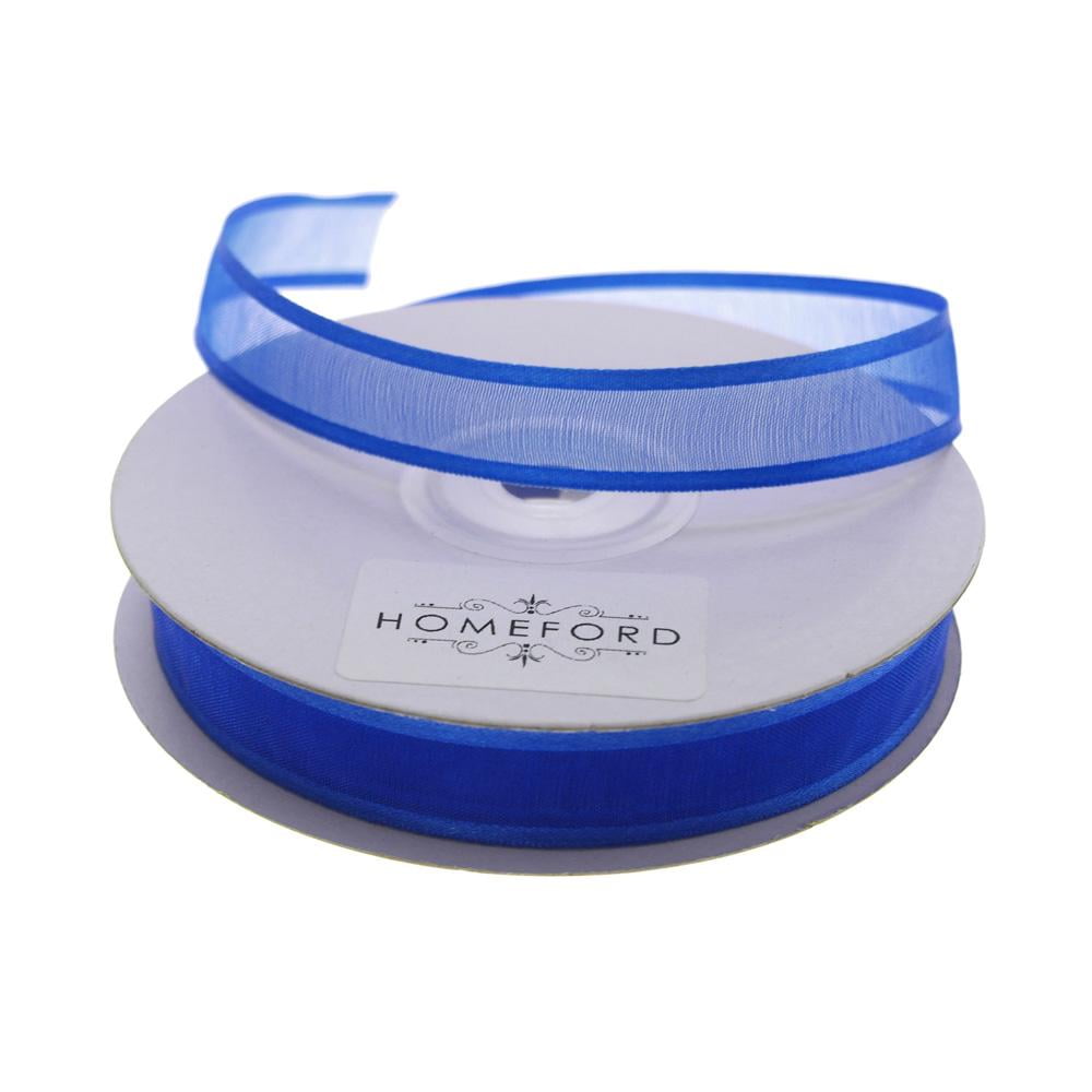 Satin-Edge Sheer Organza Ribbon, 5/8-Inch, 25 Yards, Royal Blue ...