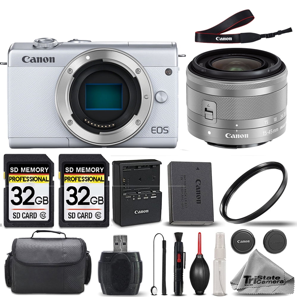 Canon EOS M200 DSLR Camera, EF-M 15-45mm Lens, 2x32GB SDHC, 58mm UV ...