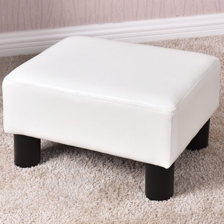 Exdeerjoy PU Leather Ottoman, Upholstery Footstool w/ High Density Foam ...