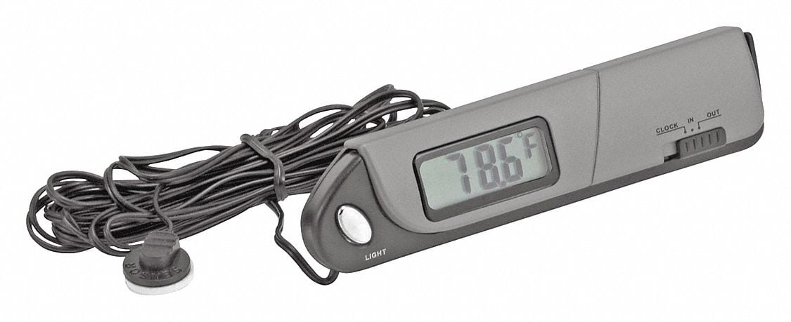 Bell In/Out Thermometer/Clock,Slimline,Silver 28001-8 - Walmart.com