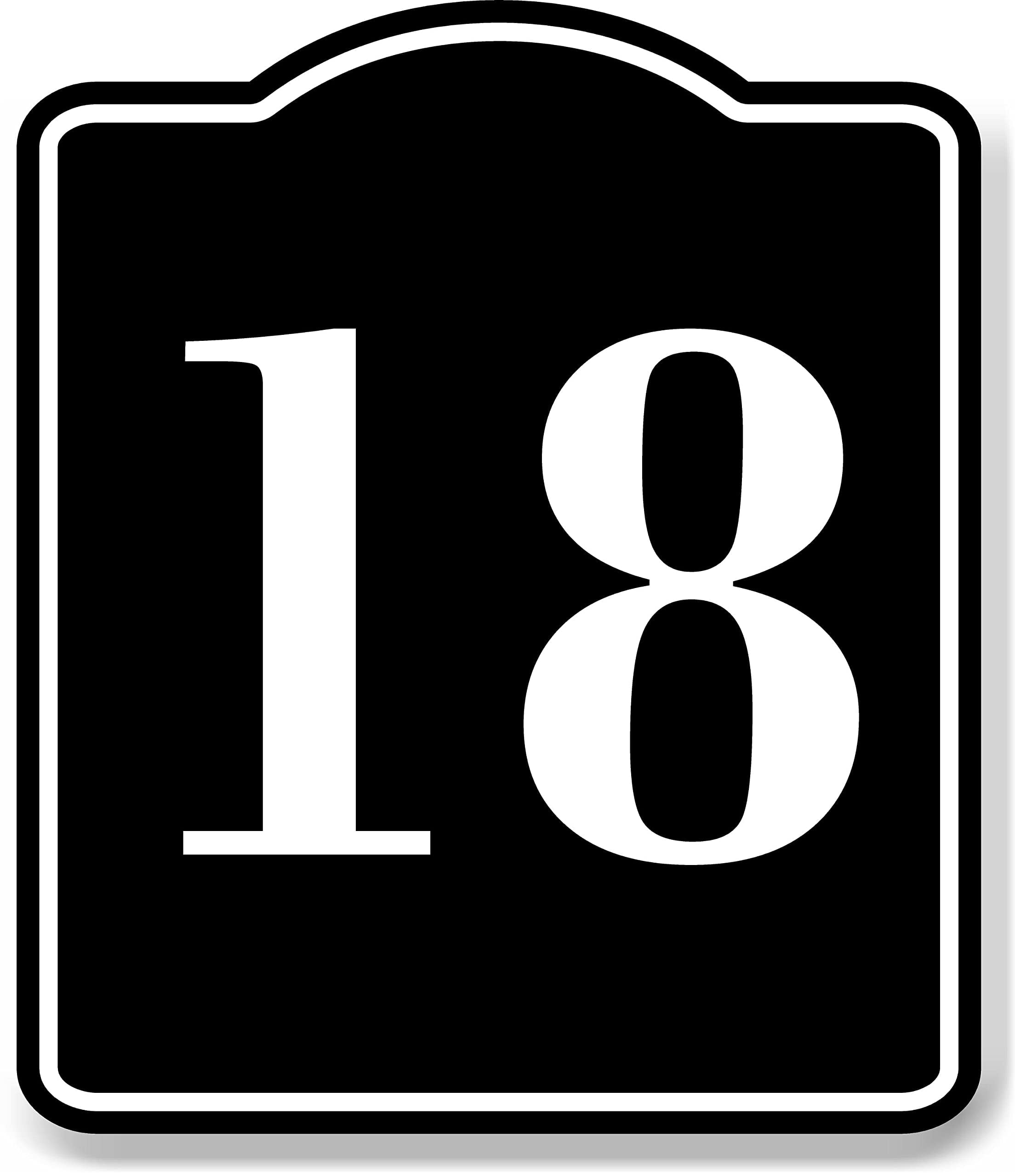 18 Bay Garage Door Plate Field Lane Gate Number BLACK Aluminum ...