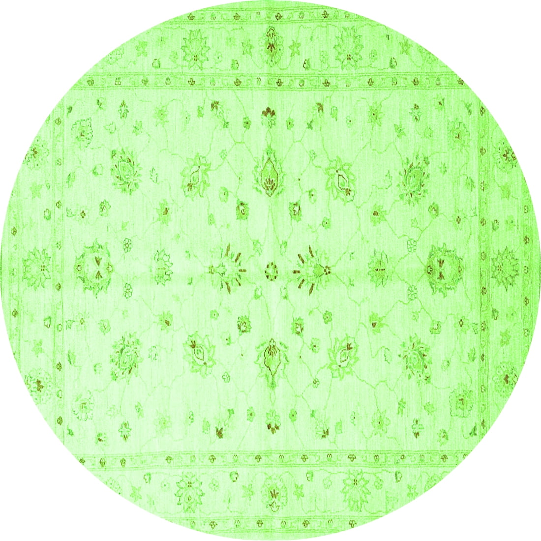 Ahgly Company Indoor Round Persian Green Traditional Area Rugs, 5 ...