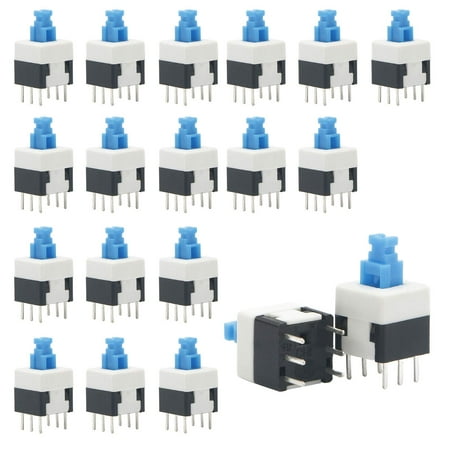 50pcs 6 Pin Square Mini Push Button Micro Latching Button Switches ...