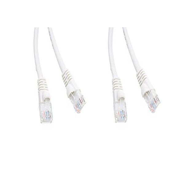 C&E 2 Pack, CAT5E White Hi-Speed LAN Ethernet Patch Cable, Snagless ...