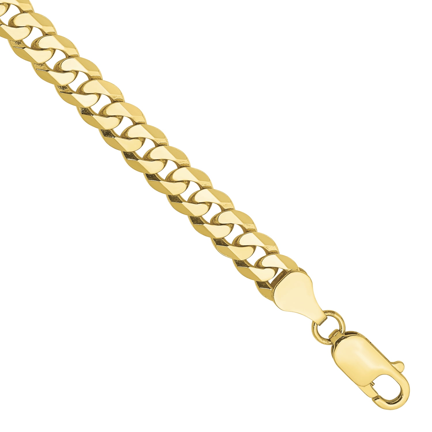 Primal Gold 10 Karat Yellow Gold 6.25mm Flat Beveled Curb Chain ...