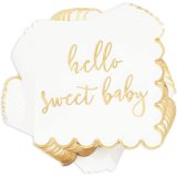 50 Pack Scalloped Hello Sweet Baby Napkins for Baby Shower Decorations ...