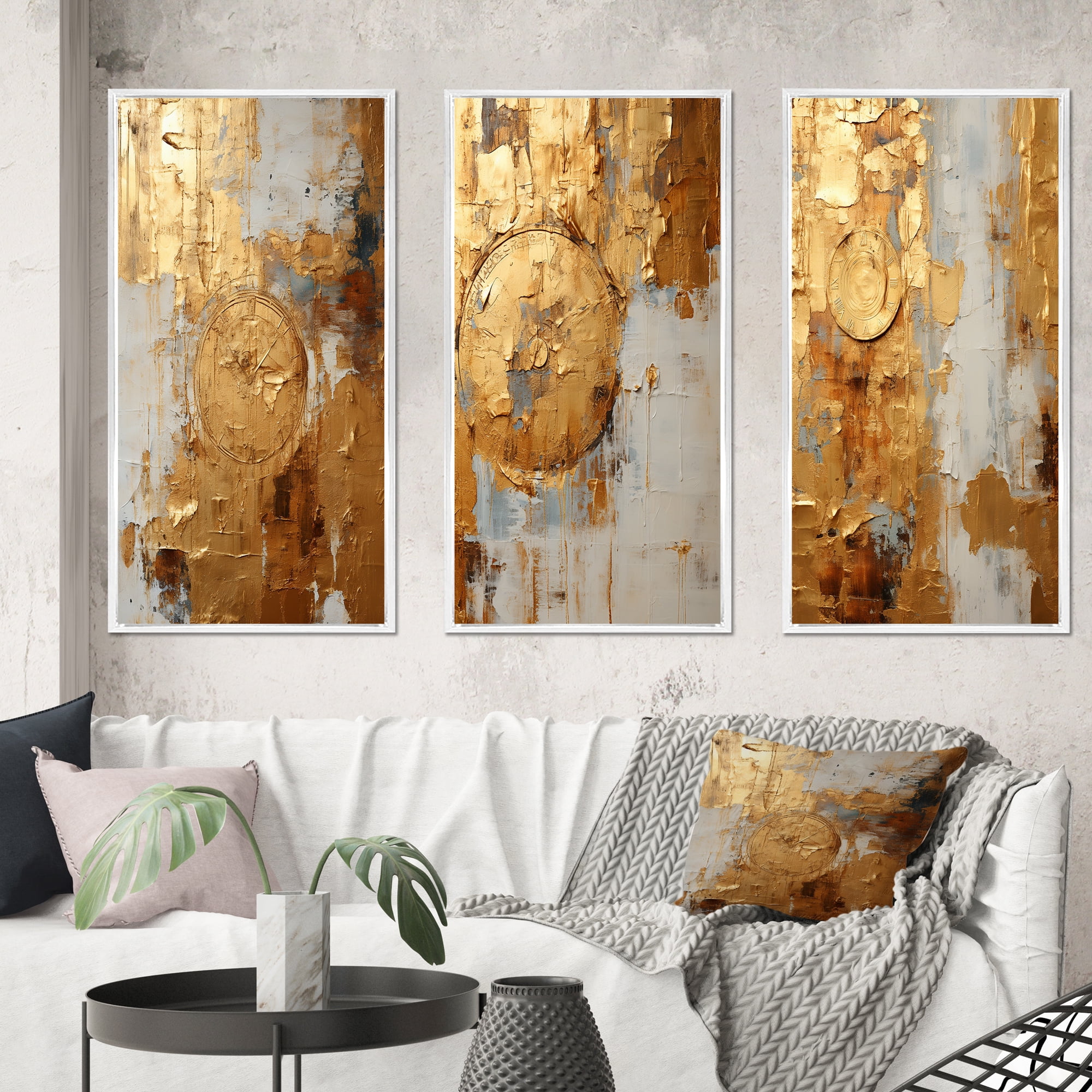 Click here for Designart Togetherness In Vintage Gold Ii Abstract... prices