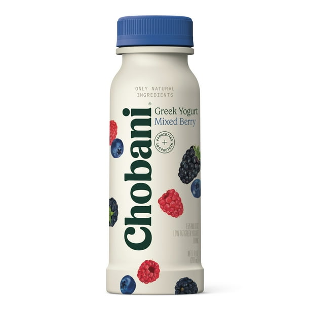 Chobani Greek Yogurt Drink with Probiotics, Mixed Berry 7 oz - Walmart ...