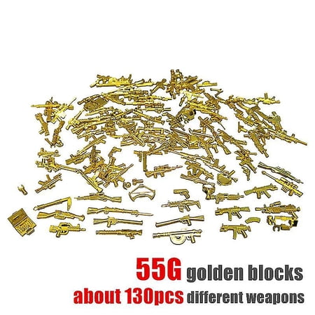 Golden Weapons Guns Blocks Parts Compatible Military Classic Mini ...