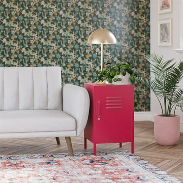 RealRooms Shadwick 1 Door Metal Locker Style Livingroom End Table ...