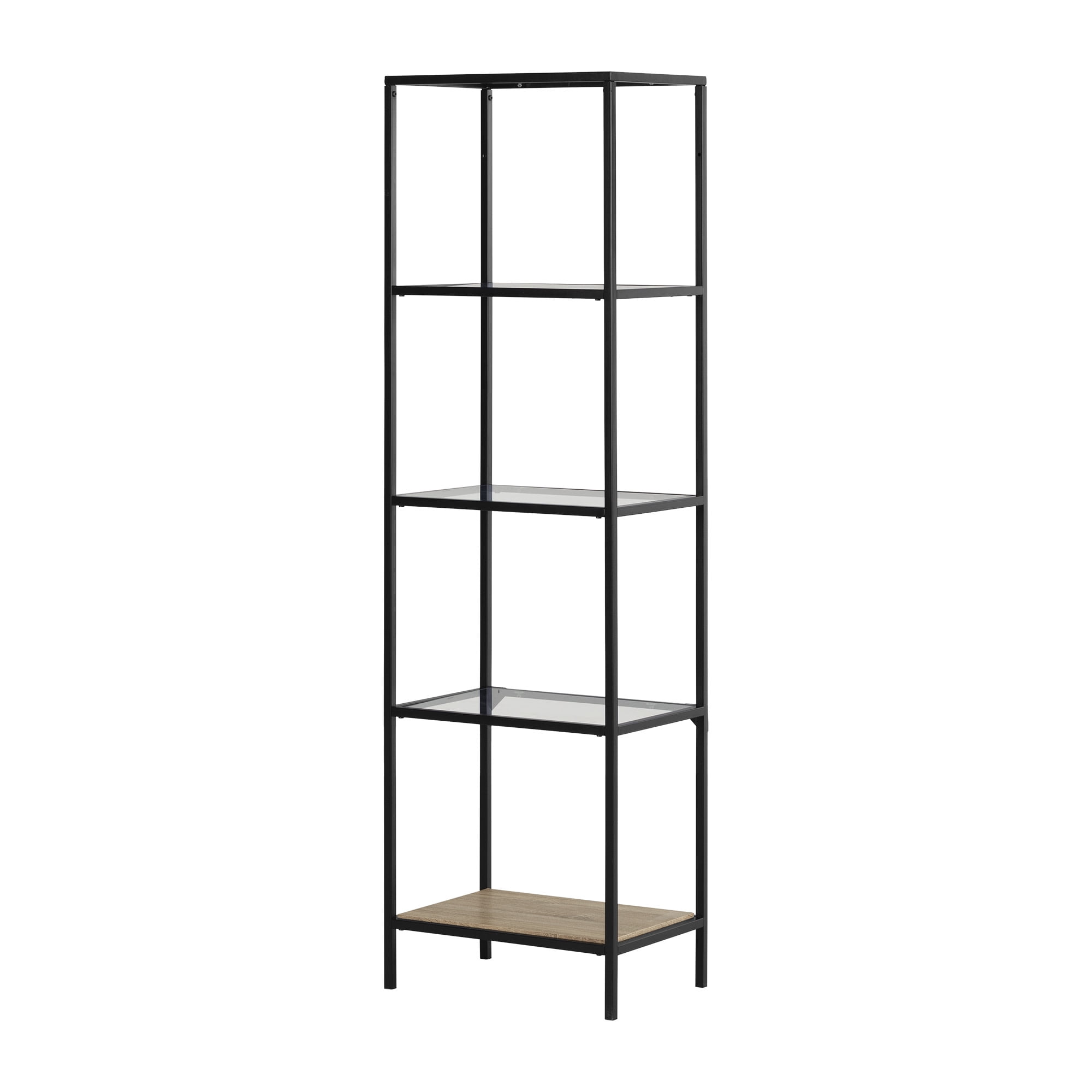South Shore City Life Narrow 4-Shelf Narrow Bookcase Black - Walmart.com