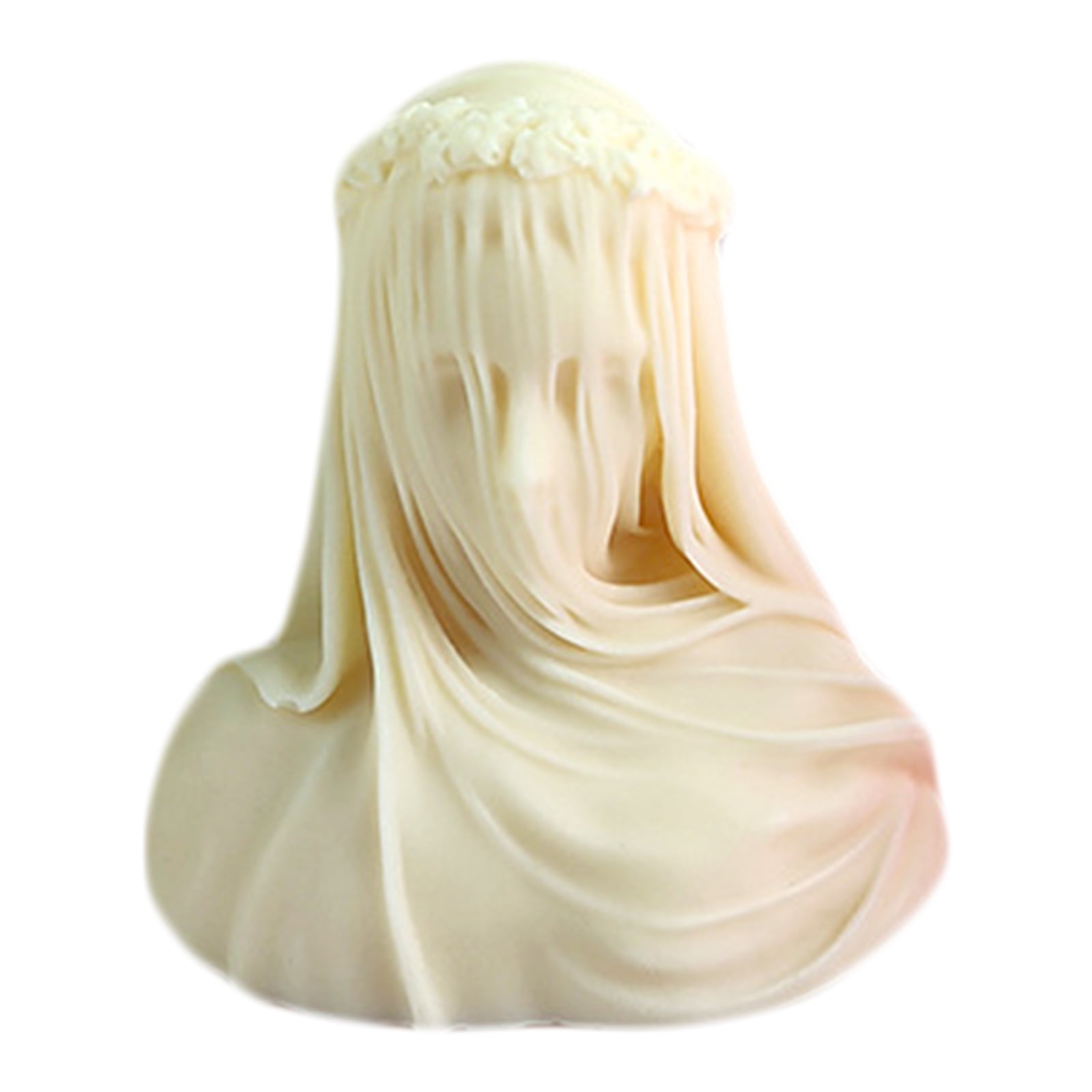XINYTEC Veiled Lady Candle Epoxy Mold Female Bride Antique Bust Statue ...
