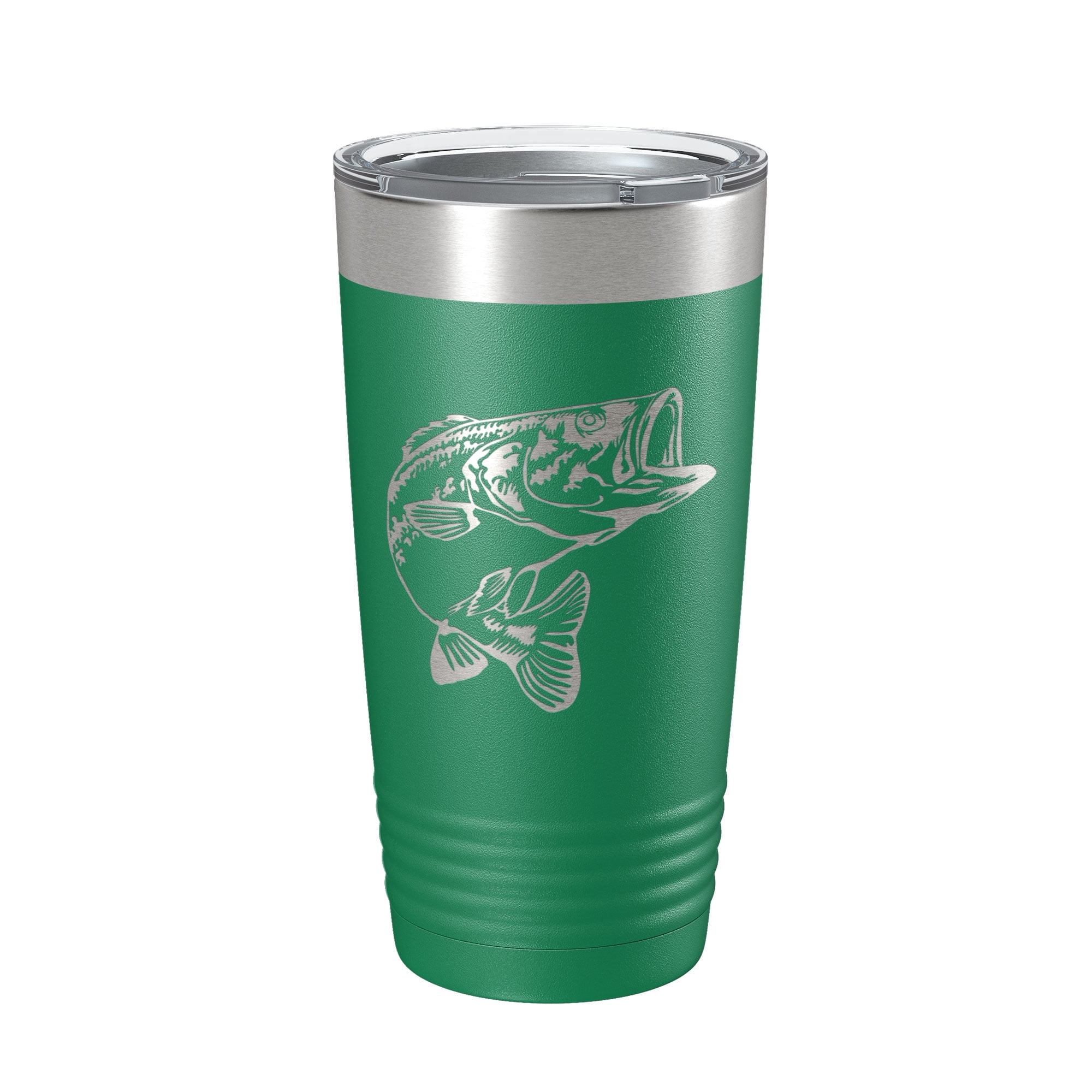 Bass Fishing Tumbler Angler Travel Mug Insulated Laser Engraved Coffee ...