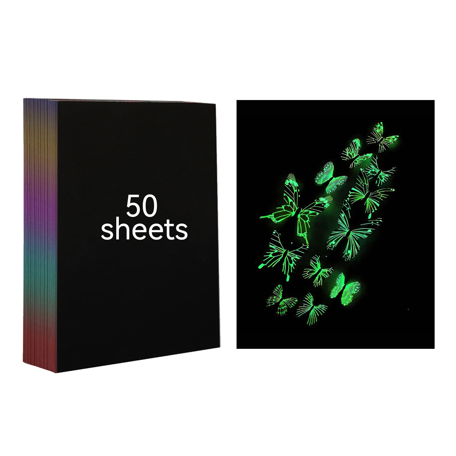 50 hojas A4 de papel luminoso para rascar, fluorescente, para pintar ...