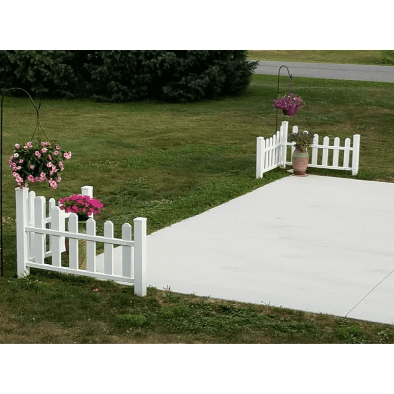 White Picket Fence Corner Scalloped 6 Ft. W X 3 Ft. H Picket Fence