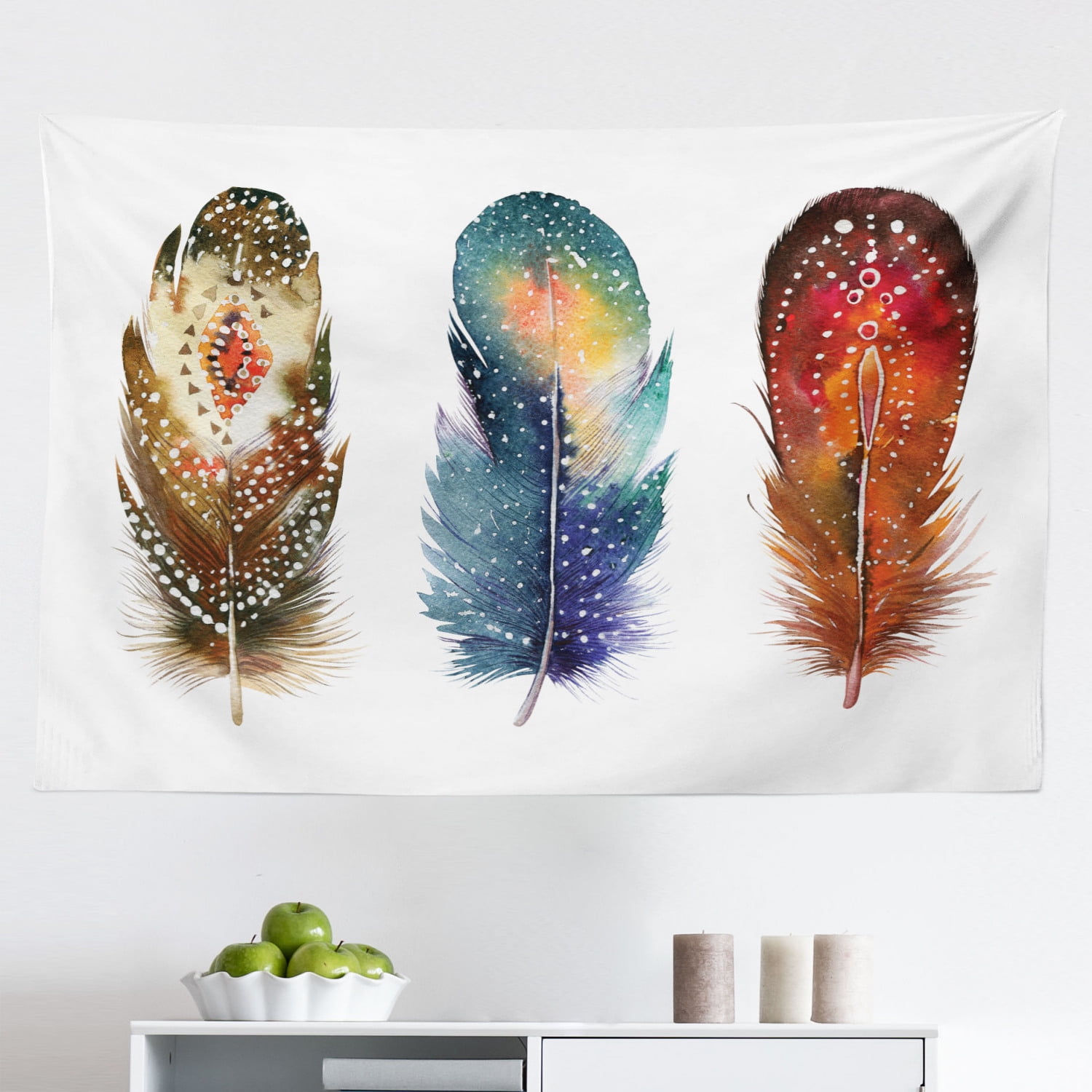 Peacock Tapestry, Hawk Peacock Tail Eagle Hummingbird Feathers in ...
