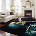 Blue Skeleton Area Rug 8x10 Washable Rug Non Slip Halloween Horror ...