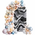 4FT Arch Backdrop Covers, Abstract Waves Wedding Arch Cover Stretchy ...