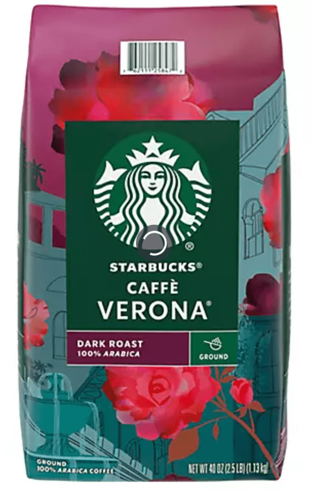 Starbucks Caffe Verona Dark Roast Ground Coffee, 1 bag (40 oz.) - Walmart.com