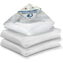 Clear Poly Sheeting - 10x100 Feet – Heavy Duty, 4 Mil Thick Plastic Tarp Waterproof Vapor and ...