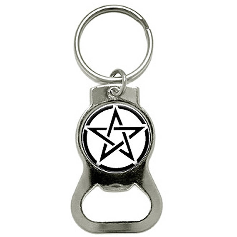 Pentagram Wicca Witch Bottle Cap Opener Keychain Ring - Walmart.com