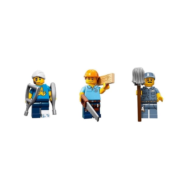 LEGO Janitor, Builder, and Guy with Crutches Minifigures Figures LEGO ...