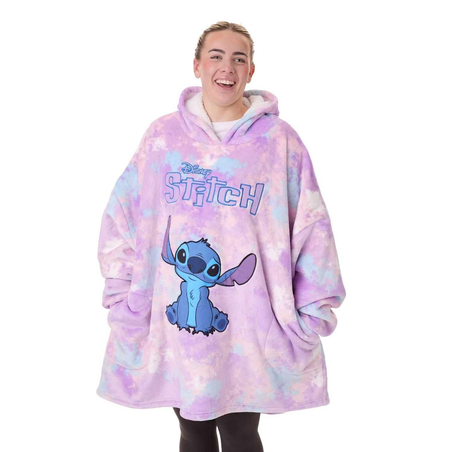 Click here for Lilo & Stitch Womens Watercolour Blanket Hoodie On... prices