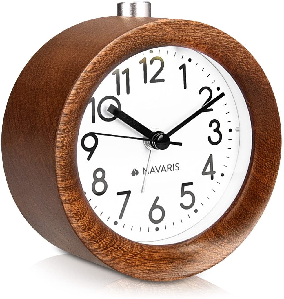 Decorative Pinewood Clock, No-Tick Design – Easy to Read Silent Sweep ...