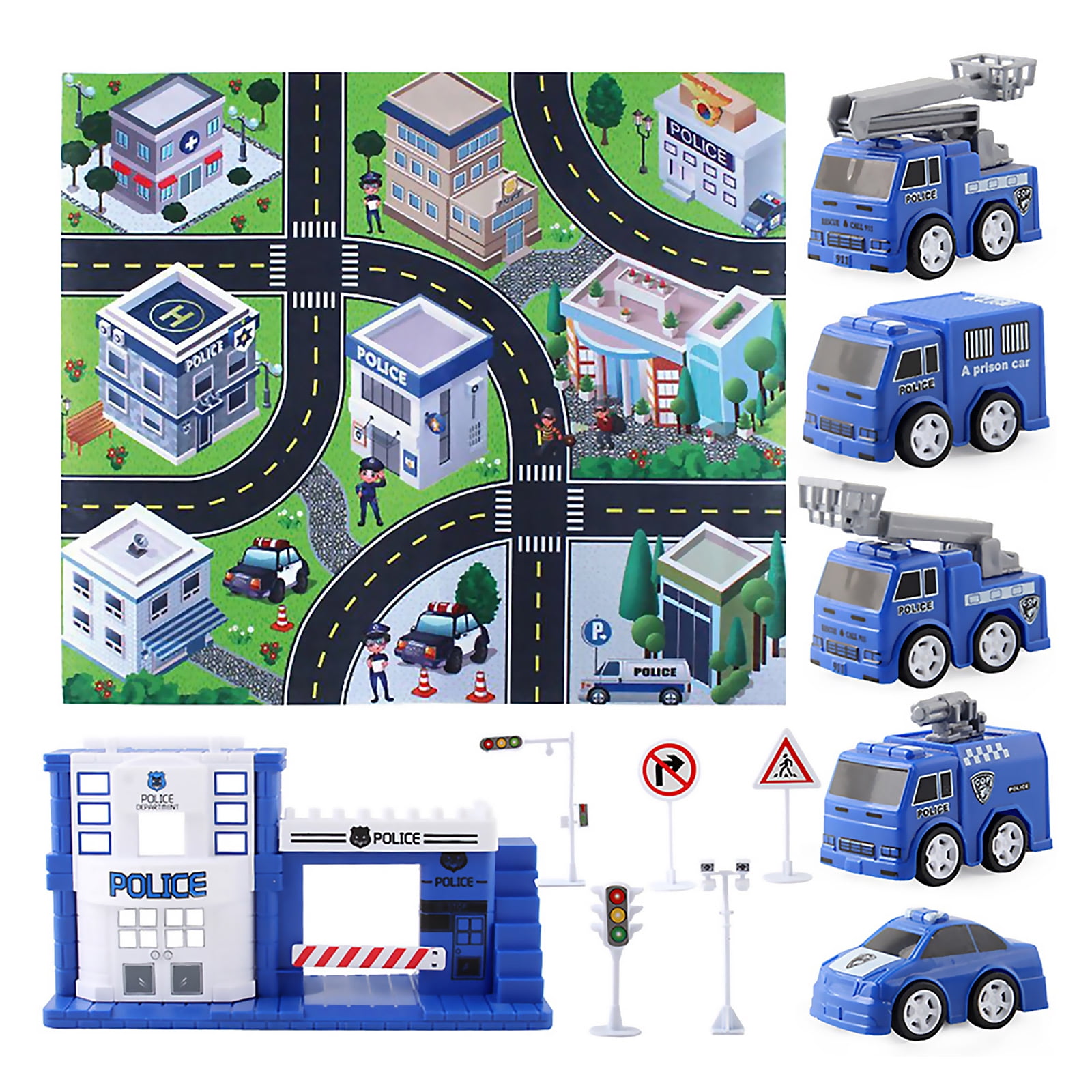 huntermoon Play Mat Road Map Kids Large City Traffic toy Car Park Mat ...
