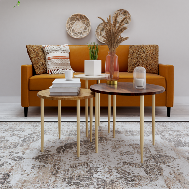 Desert Fields Camelia 3-Piece Nesting Coffee Table Set, Dark Walnut ...