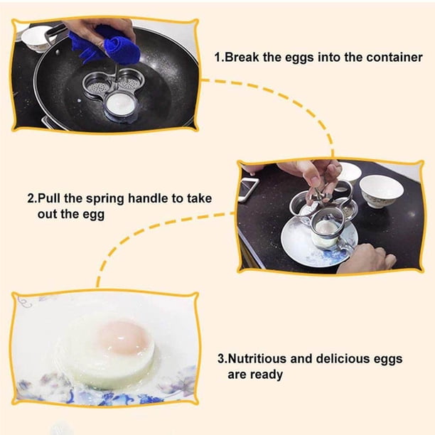 relayinert Egg Poachers Egg Boiler 3 Stainless Steel Grids for Cooking ...