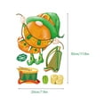 LKWLPD St. Patrick's Day Gel Window Clings Shamrock Gnome Gold Clover ...
