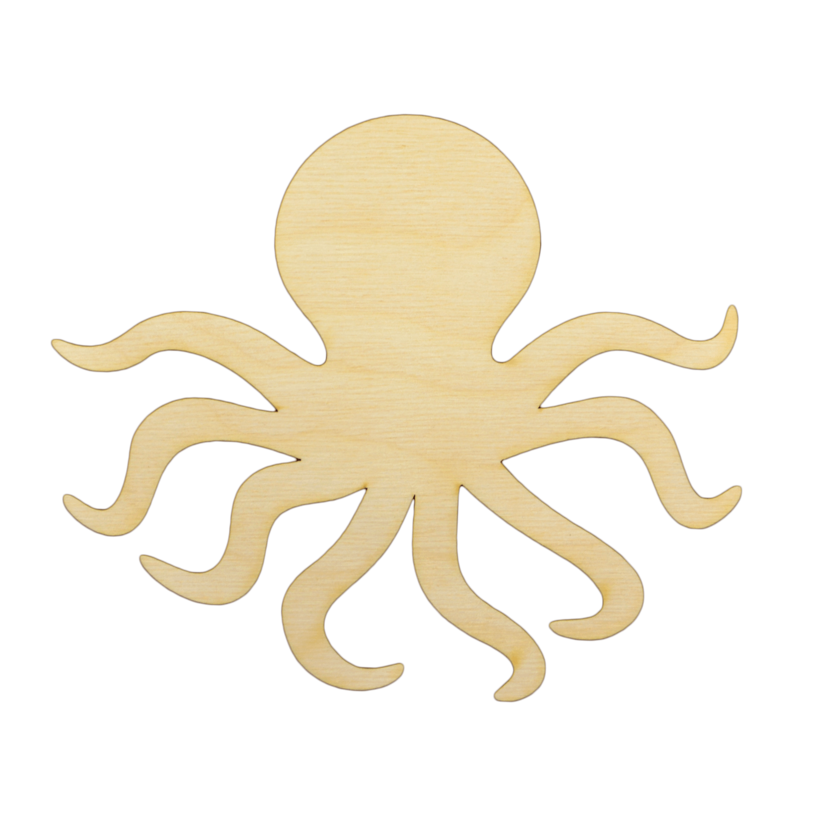 Unfinished Octopus Wood Cutout (1/4" Thickness, Small 5" x 4.25 ...