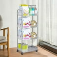 Four tier kitchen bathroom living room floor storage rack multi layer ...