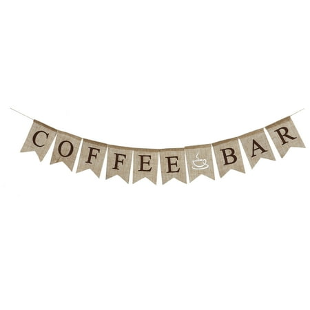 COFFEE BAR Letter Printing Swallowtail Banner Gathering Party Garland ...