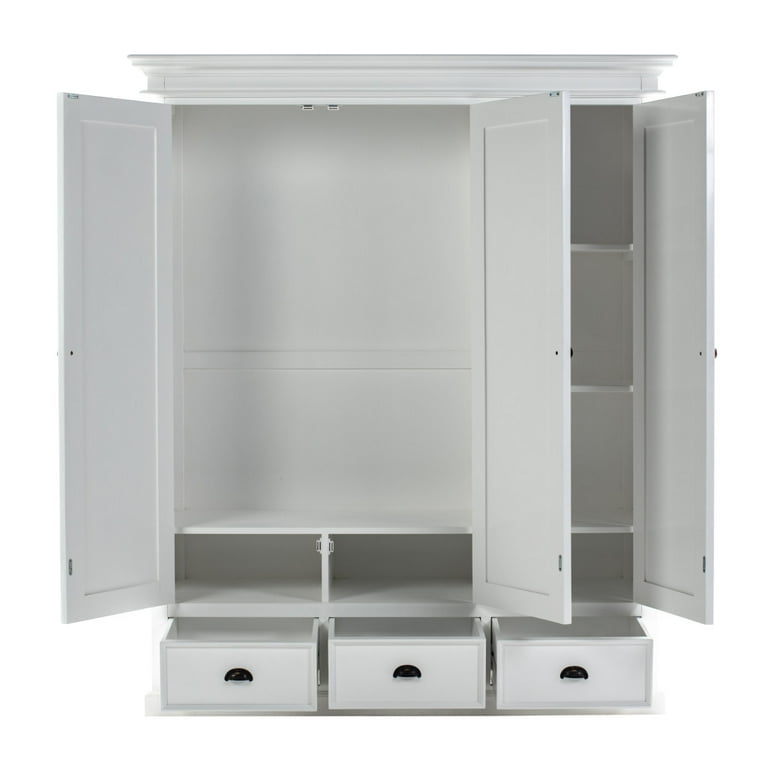 HomeRoots 523199 62 in. Solid Wood Frame Standard Curio Cabinet with Six Shelves Off White