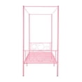 Twin Canopy Bed Frame, Metal Canopy Bed with Headboard, Steel Slats ...