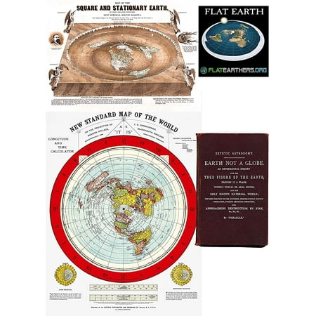 Flat Earth Maps SET OF 2 MAPS- Flat Earth Map - 24 x 36 Gleason's New ...