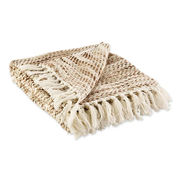Natural Tone Diagonal Stripe Acrylic Throw - Walmart.com