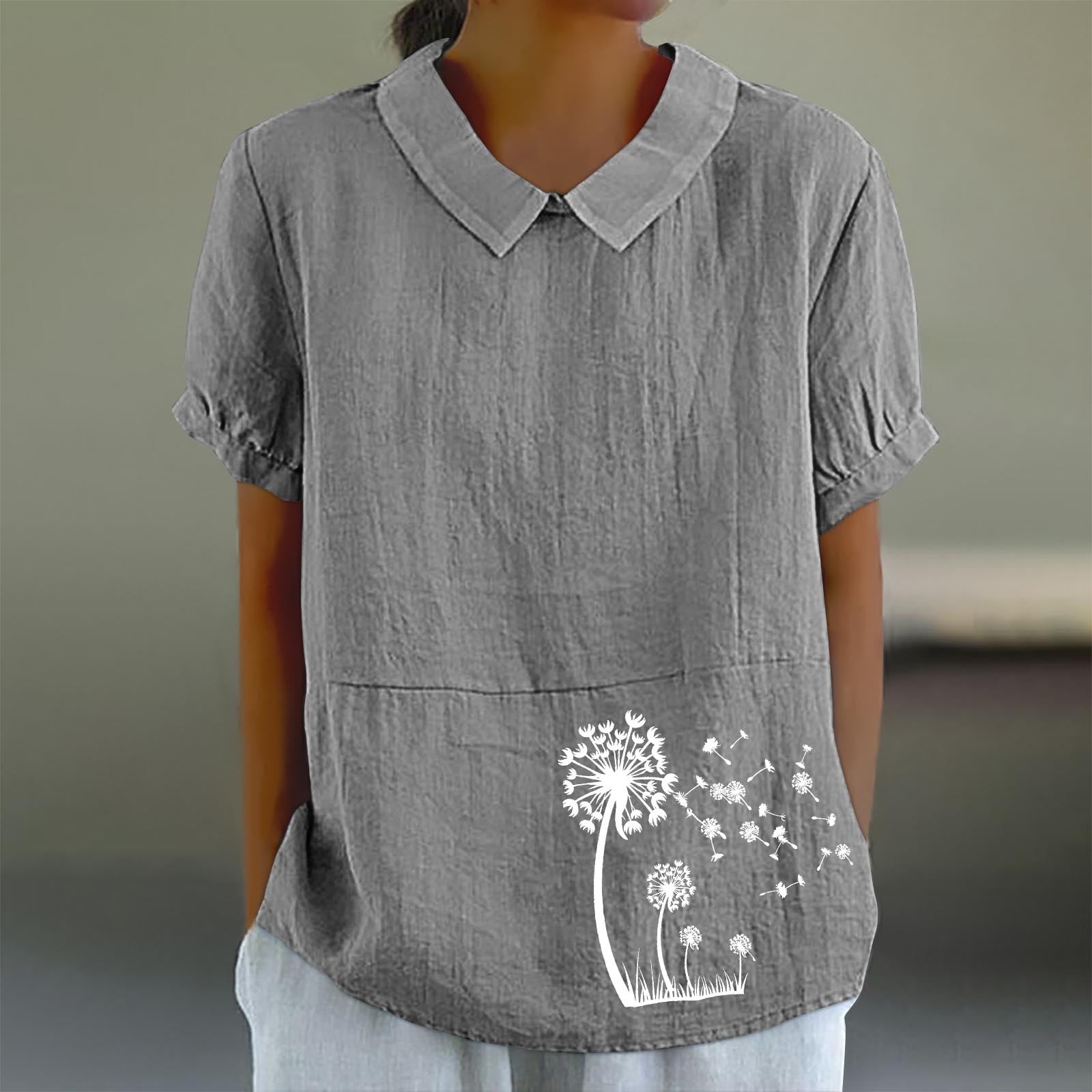 Click here for Jsaierl Womens Summer Linen Shirts Dandelion Print... prices