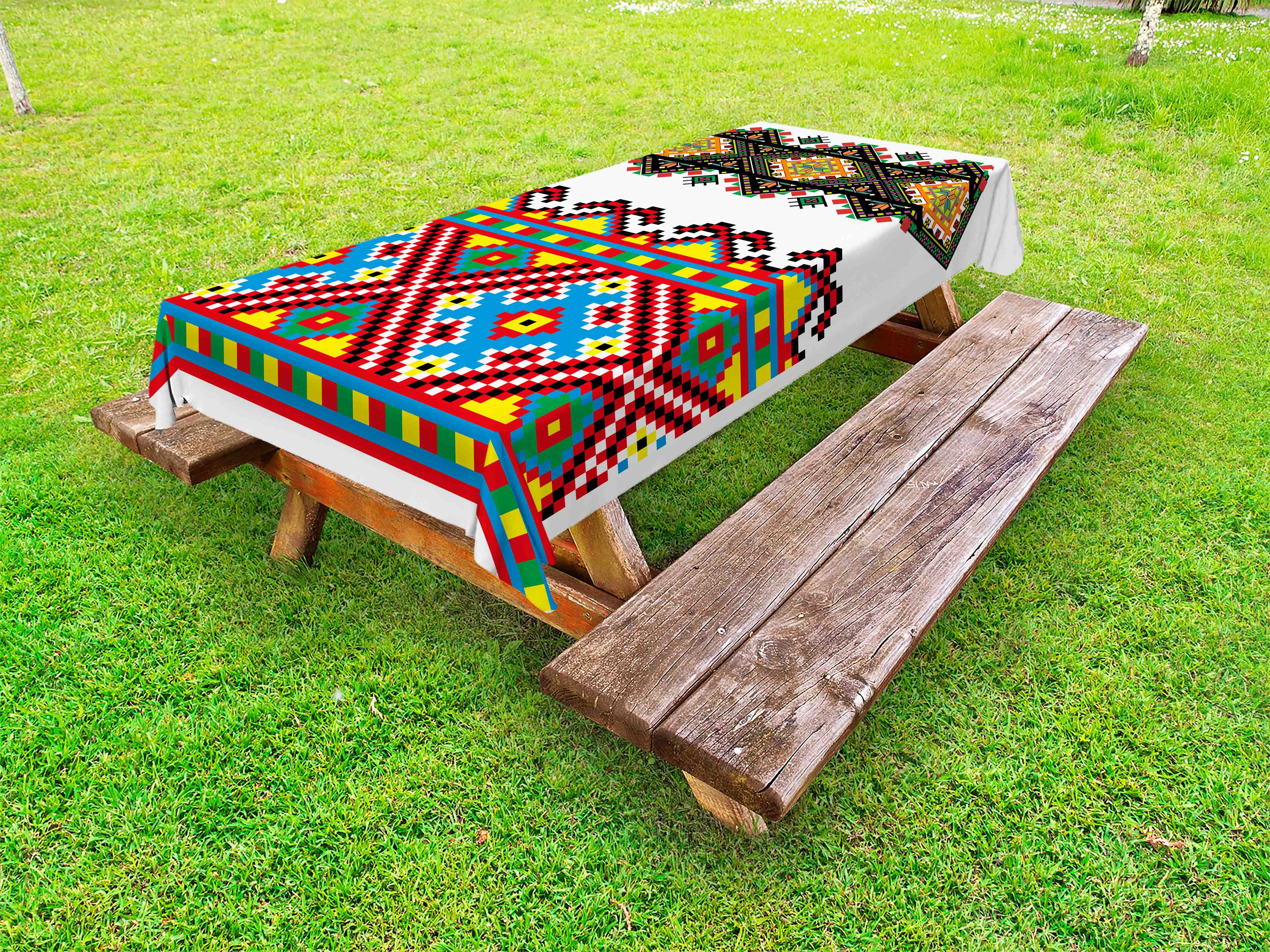 Ethnic Outdoor Tablecloth, Retro Ukrainian Embroidery Ornament ...