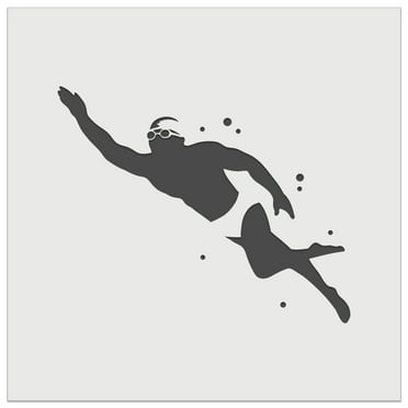Swimmer Swimming Freestyle Taking Breath DIY Cookie Wall Craft Stencil ...