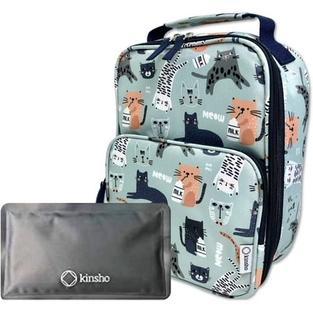 Cat Lunch Box with Ice Pack for Girls Boys Women, Cute Insulated Bag ...