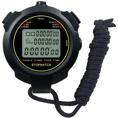 Sport Stopwatch Timer Lap Split Digital Stopwatch with Calendar Alarm ...
