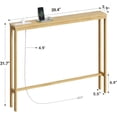 5.9" Narrow Console Sofa Table with Power Outlets, 5.9" Dx39.4 Wx31.1 H ...