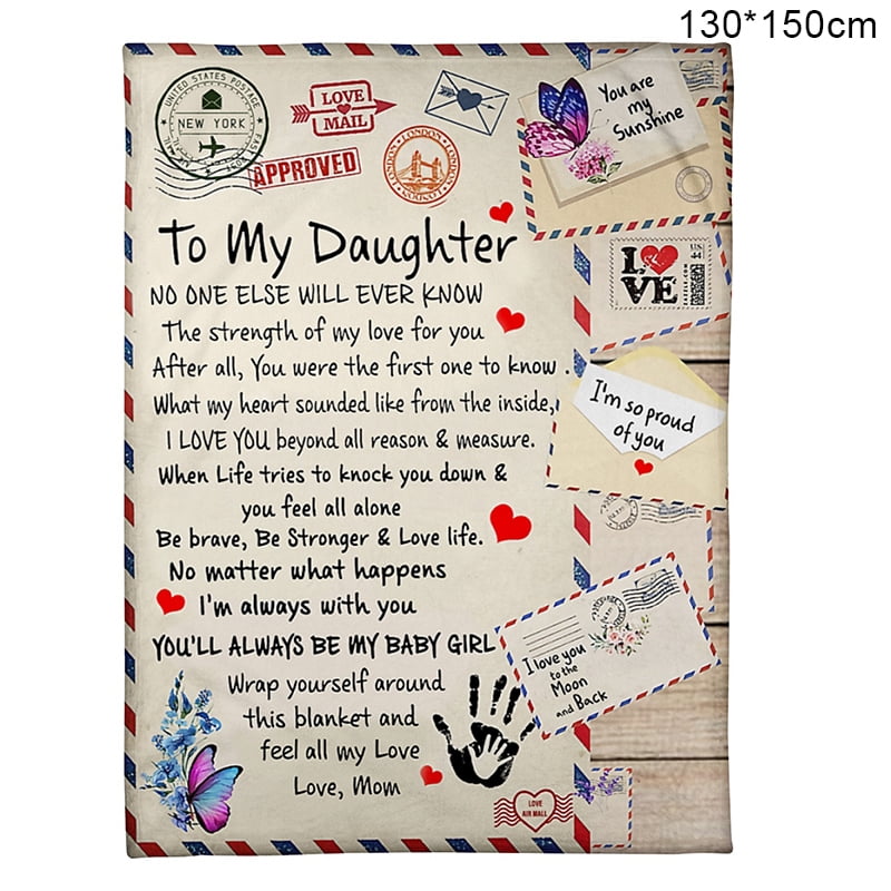 To My Daughter from Mom Envelope Fleece Blanket Customizable Patterns ...