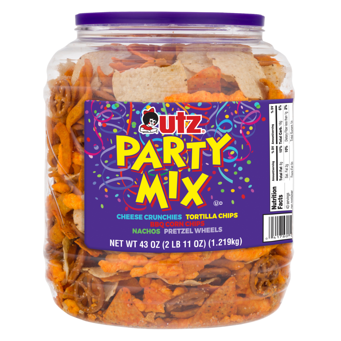 43 oz Utz Party Mix Barrel - Walmart.com
